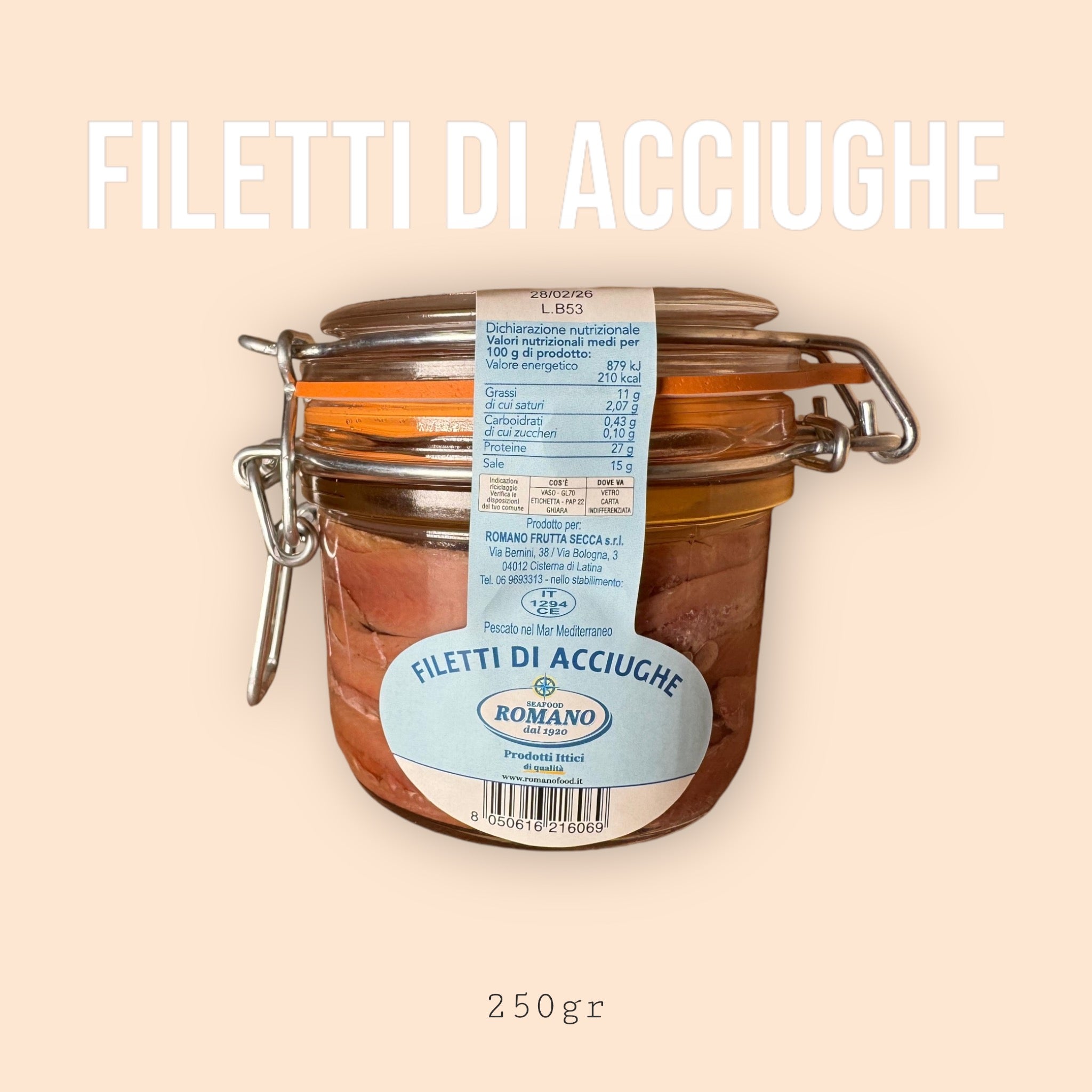 Acquista online Filetti di acciughe 250gr - Spesa online – Frutt'it